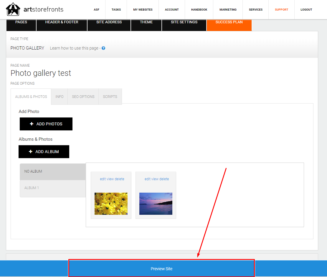 How To Create And Use a Photo Gallery – Support Center