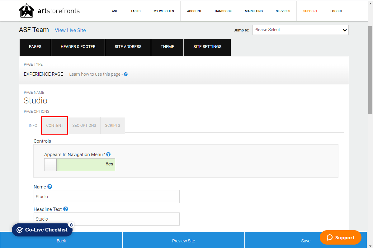 All About Experience Pages – Support Center