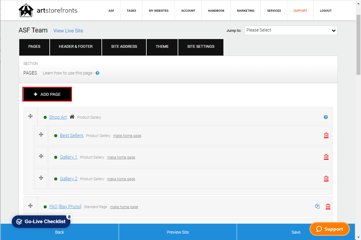 All About Experience Pages – Support Center