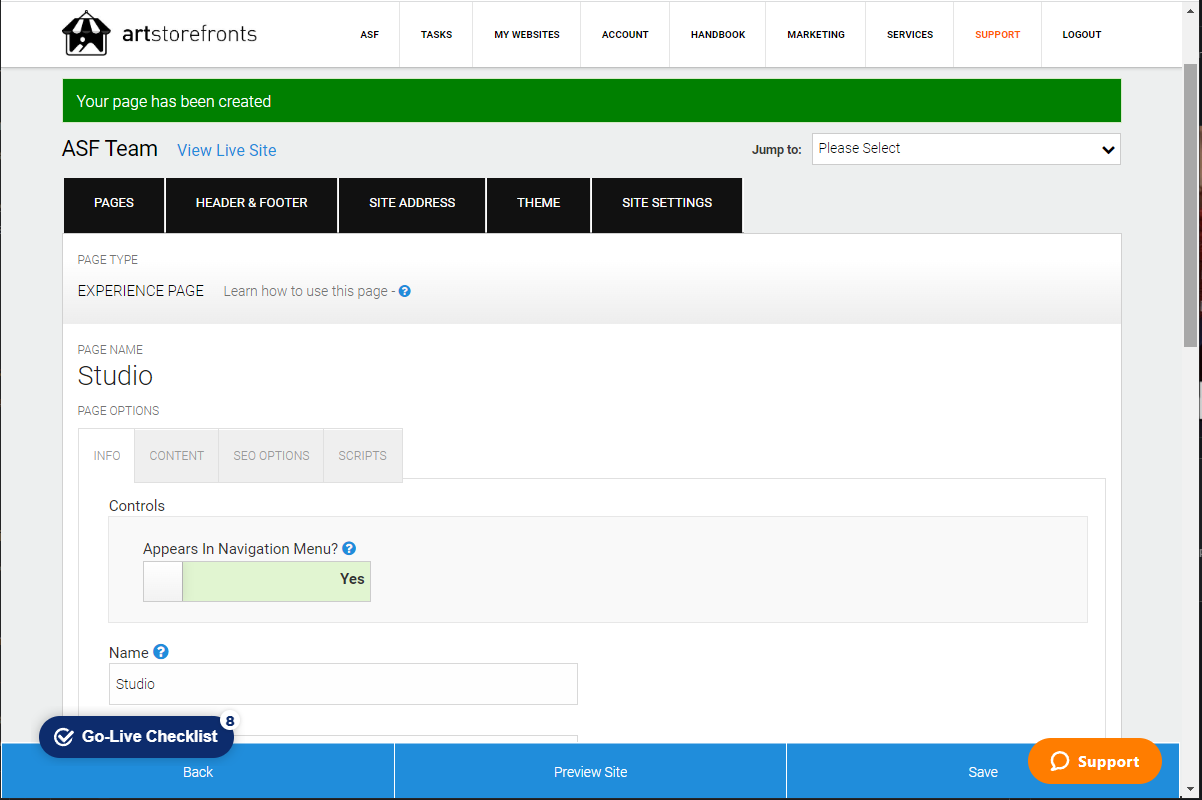 All About Experience Pages – Support Center