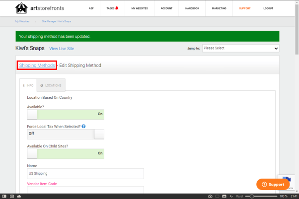 How to set up Shipping Methods on your Website – Support Center