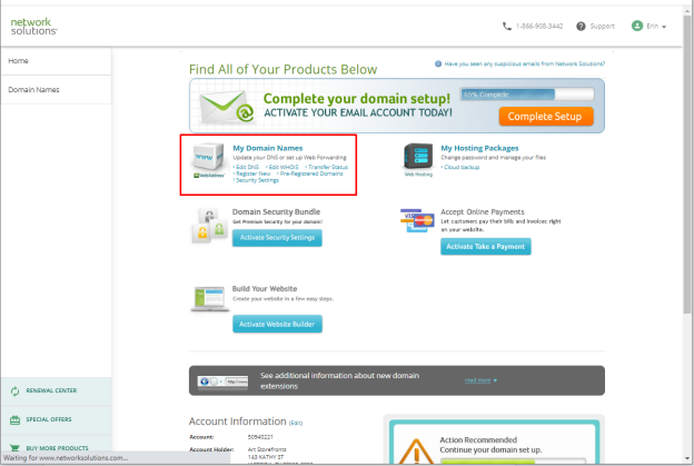 How To: Setup Your Custom Network Solutions Domain Name – Support Center