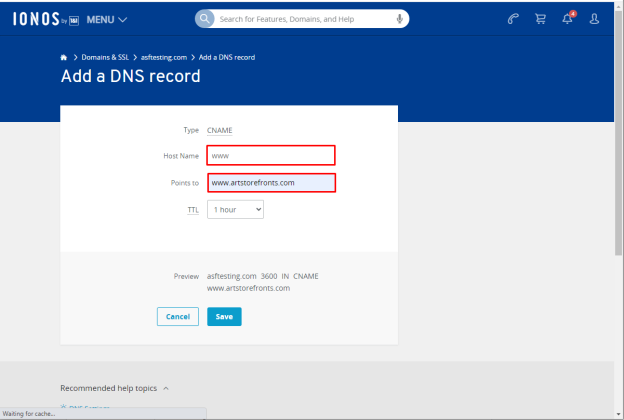 How To: Set Up Your 1&1.com/ionos.com Domain Name – Support Center