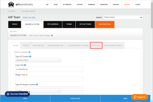 How To: Use The Trust Bar – Support Center