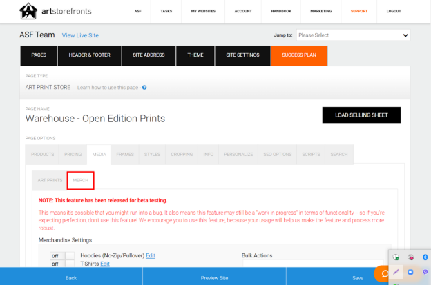 How to Set-Up Merchandise Products on your Site – Support Center
